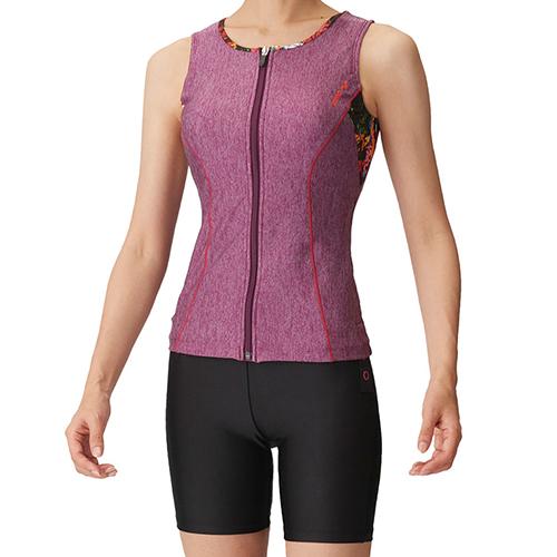 アリーナ ARENA フィットネスセパレーツ カバーバック ミドルレッグ 差し込みパッド フィットネス水着 レディ-ス AS4FWF41W-WRBK