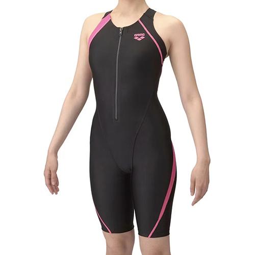 アリーナ ARENA アクアエクサ ワンピーススパッツ　フィットネス水着  Yバック 差し込みパッド レディース　AS5SWF04L-BKPK