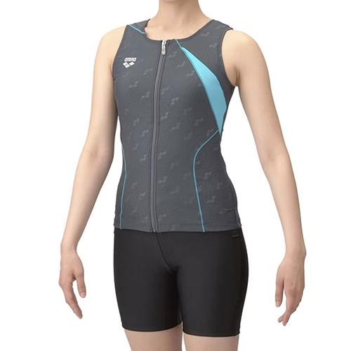 アリーナ ARENA すらっとセパ フィットネスセパレーツ 水着  差し込みパッド レディース AS5SWF45L-GYBK