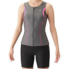 アリーナ ARENA 【すらっとセパ】大きめカラースナップ付き フルジップセパレーツ（差し込みフィットパッド）レディース フィットネス水着 LAR-3241W-MKPK