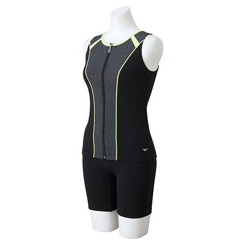 ミズノ MIZUNO アクアフィットネス用セパレーツ(ボタン付)ふんわりライト 水泳 フィットネス水着 レディース N2JGA841-90