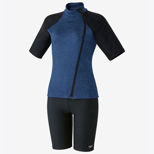 スピード SPEEDO カーヴィーブーンショートスリーブジップセパ フィットネス水着 レディ-ス SFW32360-XB