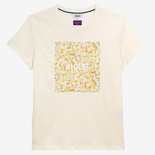 エーグル AIGLE リバティプリント クルーネックTシャツ（レディース）半袖 ZTFAV19-004
