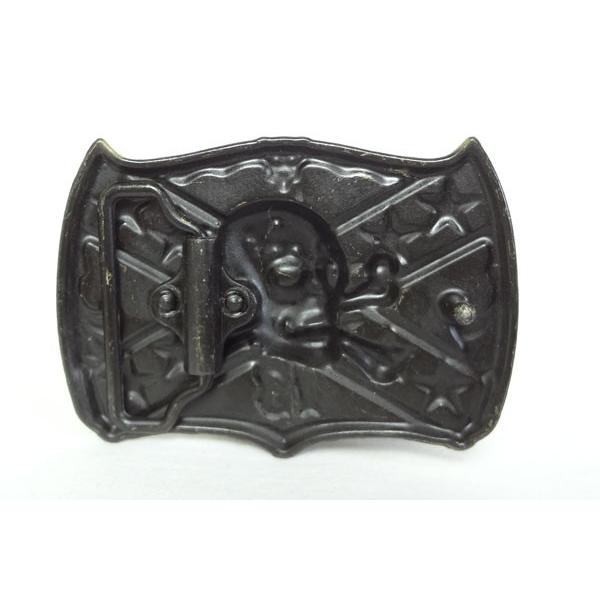 ベルト 本革サドルレザー オイルレザーブラック どくろバックル 幅40mm 牛革 1枚革 ベルト 本革サドルレザー オイルレザーブラック どくろバックル 幅40mm