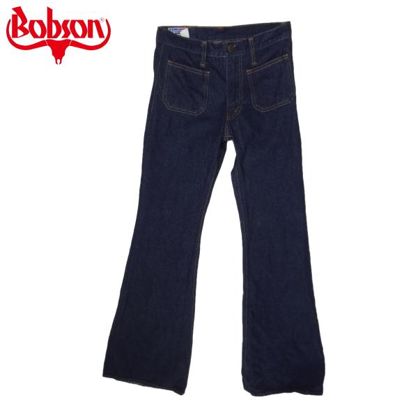 ベルボトム フレアー ラッパジーンズ  ブルー W28インチ ブーツカット ボブソン BOBSON