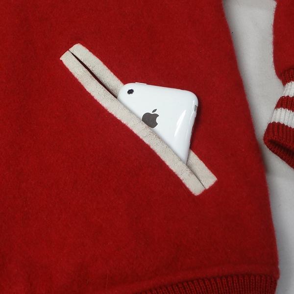 ボブソン BOBSON 日本製 スタジャン メンズカジュアル サイズS レッド