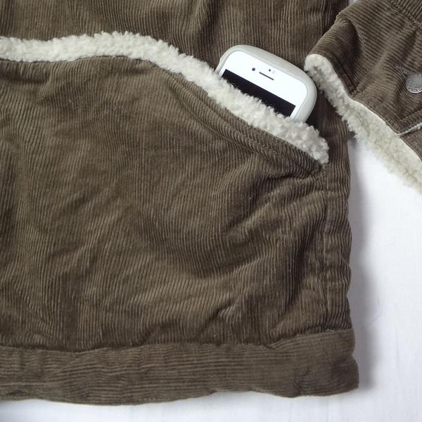 コーデュロイ ボア付きジャケット カバーオール サイズL メンズ カジュアル