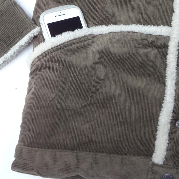 コーデュロイ ボア付きジャケット カバーオール サイズL メンズ カジュアル