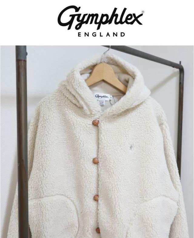 2025秋冬新作 GYMPHLEX ジムフレックス  BOA クルミボタン フードジャケット #GY-A0727 BOA ワイドシルエット  メンズ レディース