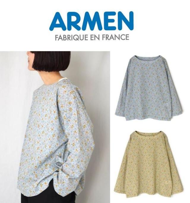 【SALE30%OFF】2025春夏新作 Armen アーメン  COTTON FLOWER PRINT BOAT NECK SMOCK  INAM2513FD レディース