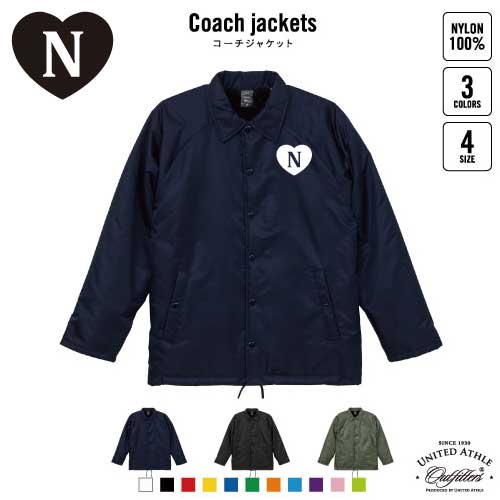イニシャルハート/名入れボア裏地付きコーチジャケット 左胸ワンポイントミリタリー アメカジ ブラック ネイビー カーキ ストリート ブルゾン アウター