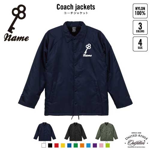 秘密の鍵/名入れボア裏地付きコーチジャケット 左胸ワンポイントミリタリー アメカジ ブラック ネイビー カーキ ストリート ブルゾン アウター