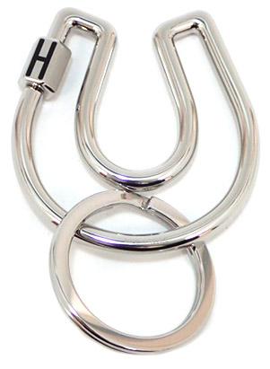 HERMES エルメス キーリング ホースシュー NOIR シルバー H077329FJ ユニセックス ブランド