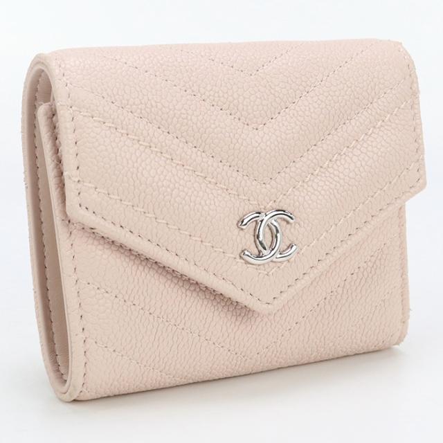 【中古】 CHANEL シャネル スモール フラップ ウォレット シェブロン CH94457 三折財布小銭入付き スモール フラップ ウォレット 24758041 レディース Aランク