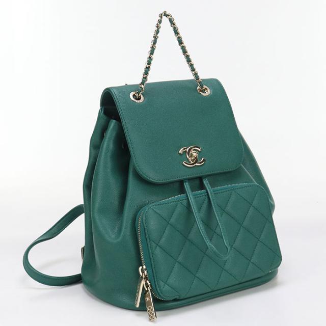 【中古】CHANEL シャネル バックパック CH93802 リュック バックパック 25729789 グリーン系 レディース Aランク