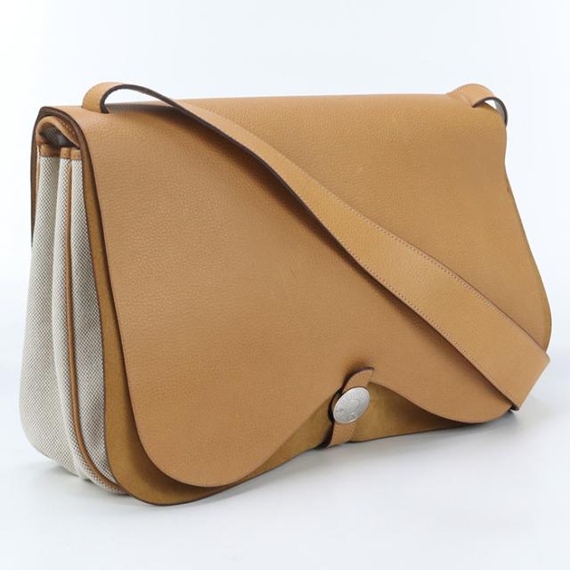 【中古】HERMES エルメス サックコロラド GM ショルダーバッグ トワルアッシュ レディース Aランク