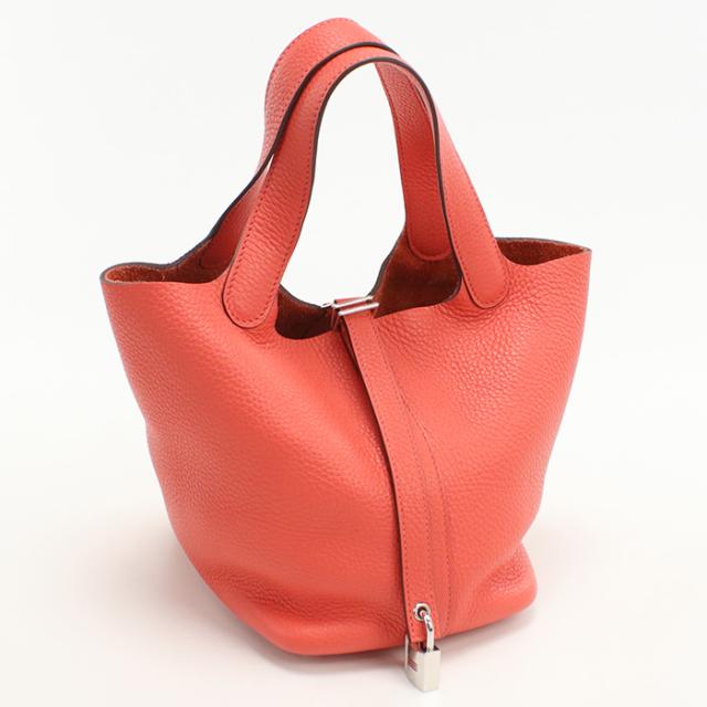 【中古】HERMES エルメス ピコタンロックPM ハンドバッグ トリヨンクレマンス ローズ テキサス レディース Aランク