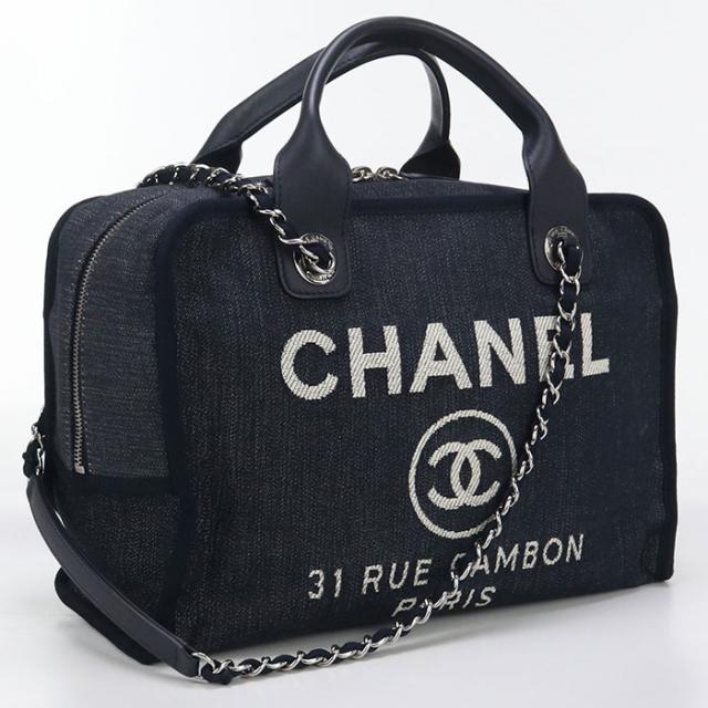 【中古】CHANEL シャネル ボーリングバッグ　2WAY ドーヴィル ボストンバッグ デニム 20986860 レディース Aランク