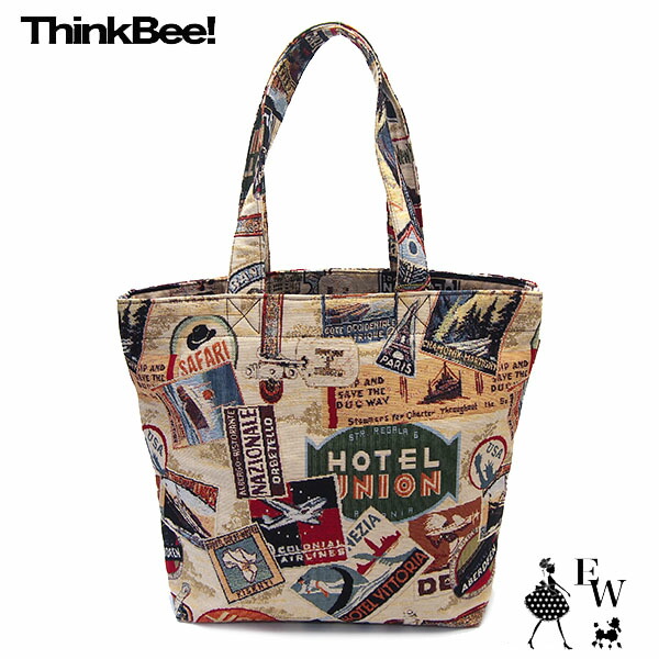 シンクビー トートバッグ Think Bee ノエル トートバッグ ベージュ A004742 エクセルワールド  誕生日 ギフト プレゼントにも ブランド ポーチ TP5　mk