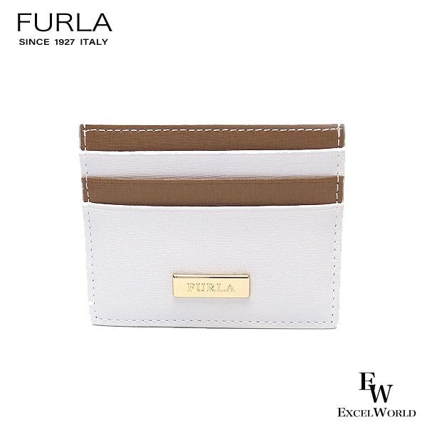 フルラ 財布 アウトレット カードケース 1066250 名刺入れ FURLA 保存袋付 CHALK+DESERT ホワイト ライトブラウン