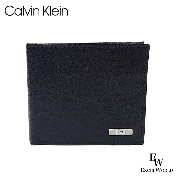 カルバンクライン 財布   二つ折り財布 小銭入れ付き 31CK130018 ボックス付き レザー ブラック メンズ ブランド プレゼントにも おしゃれ