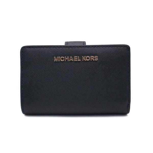 マイケルコース 財布 アウトレット 二つ折り財布 MICHAEL KORS L字ファスナー二つ折り財布 35F7GTVF2L ブラック mk