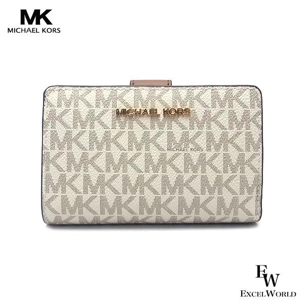 マイケルコース 財布 アウトレット 二つ折り財布 MICHAEL KORS L字ファスナー二つ折り財布 35F8GTVF2B バニラ プレゼントにも ウォレット mk