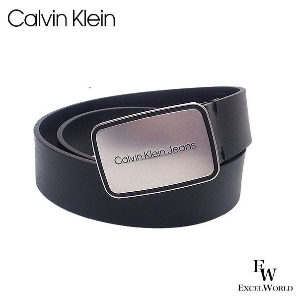 カルバンクライン ベルト   4100 1002 001 プレート ラージ サイズ 34~36インチ メンズ ブラック ブランド プレゼントにも おしゃれ かっこいい