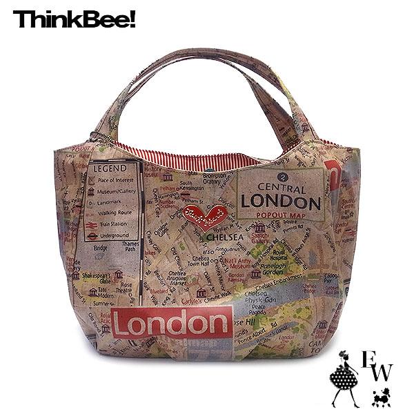 シンクビー バッグ Think Bee A001126 トートバッグ ロンドンマップ 撥水 軽量  レディース ブランド mk