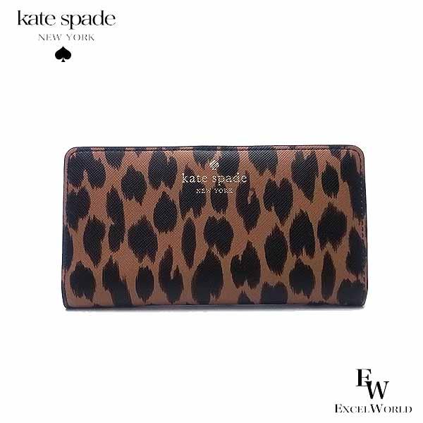 ケイトスペード 財布 アウトレット kate spade  二つ折り長財布 KE723 960 PVC アニマルプリント ブラウンマルチ レディース ブランド バッグ プレゼント mk