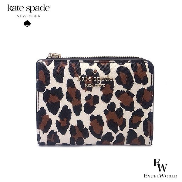 ケイトスペード 財布 アウトレット 二つ折り財布 L字ファスナー 人気の小さい財布 KH782 250 kate spade クリームマルチ エクセルワールド   プレゼントにも mk