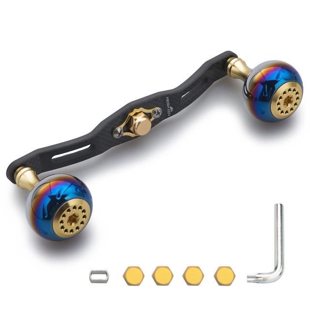 HEIGHTEN 130mm リール ハンドル 厚さ4mm 1.5K炭布 カーボン 30mmノブ搭載 シマノSHIMANO ダイ