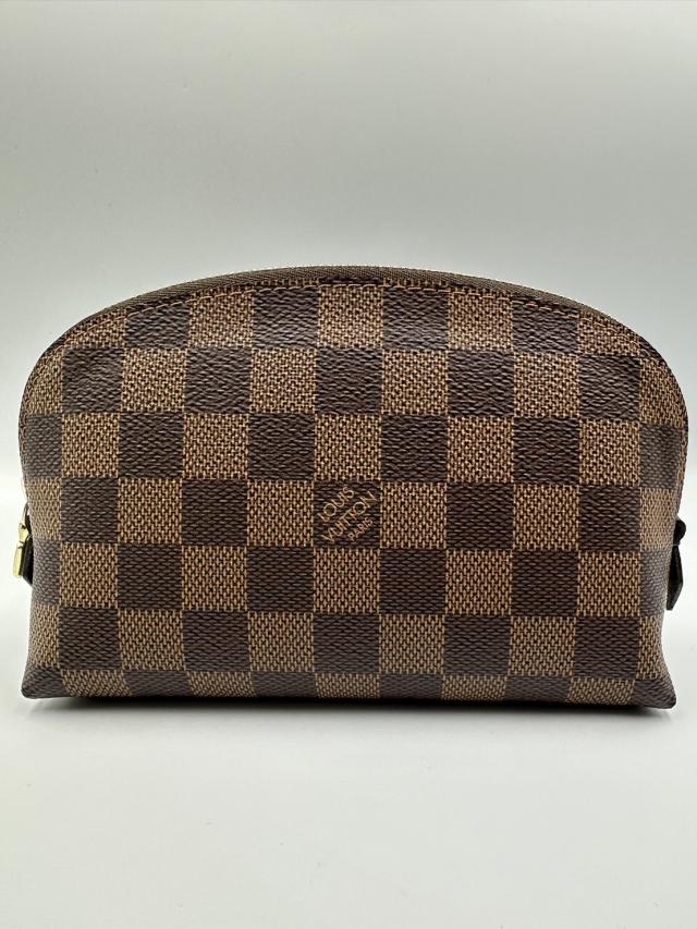 LOUIS VUITTON ルイ・ヴィトン  化粧ポーチ ダミエキャンバス ブラウン 【中古】