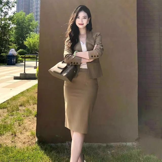 セットアップ レディース 上下レディースセットアップ 大きいサイズ 春 夏 秋 冬 セットアップ スーツ シンプル 上品 かっこいい ブラウン 20代