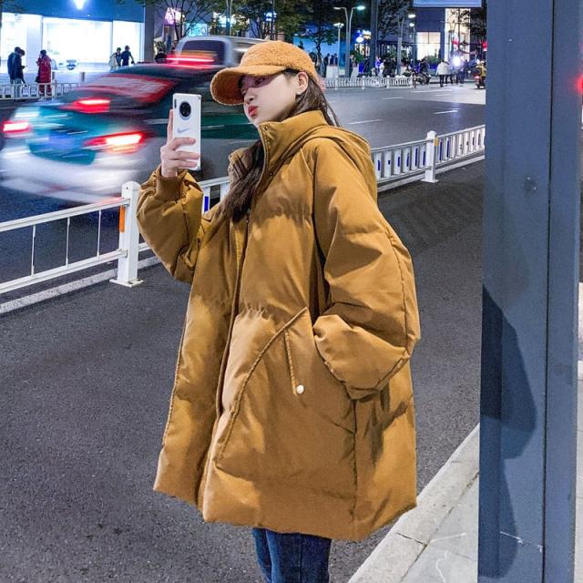 ダウンジャケット レディース ダウンジャケット 中綿 ロング 秋 冬 フード付き コート レディース アウター 韓国ファッション カジュアル 無地 ワ