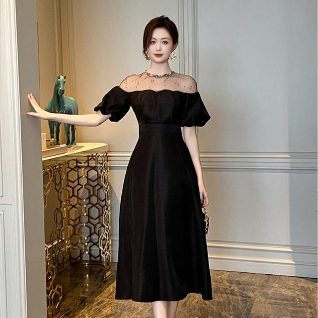 パーティードレス 結婚式 お呼ばれドレス 結婚式のお呼ばれ 20代 30代 40代 フォーマルドレス 袖あり 結婚式 ワンピース ロングワンピース パ 2