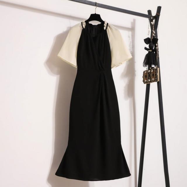 パーティードレス 結婚式 お呼ばれドレス 結婚式のお呼ばれ 20代 30代 40代 フォーマルドレス 袖あり 結婚式 ワンピース 黒 ロングワンピース 4