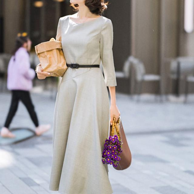 パーティードレス 結婚式 お呼ばれドレス 結婚式のお呼ばれ 20代 30代 40代 フォーマルドレス 袖あり 結婚式 ワンピース パーティードレス 膝 1