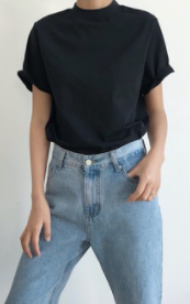 トップス Tシャツ 白シャツ l 袖あり 半袖 Uネック スリム 細身 ストレート 綿 シンプル カジュアル 大人 おしゃれ かっこいい こなれ感 ラ