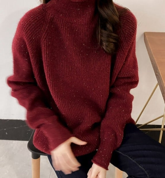 レディースニット 長袖 ハイネック リブニット l 袖長め セーター プルオーバー トップス 秋 冬 大人可愛い 大人女子 おしゃれ お洒落 シンプル