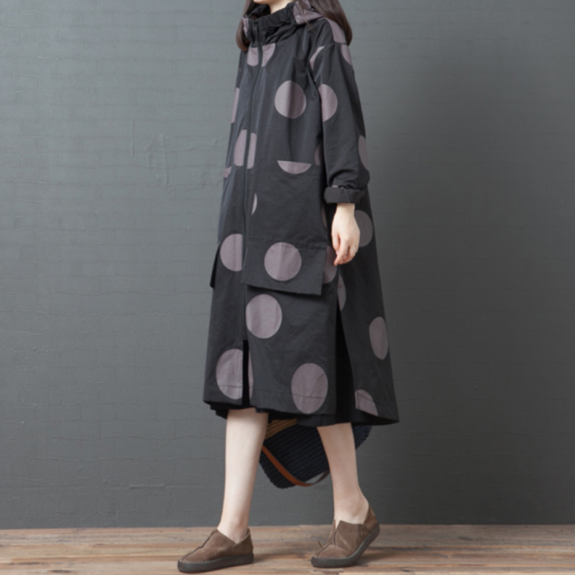 レディースコート Aライン ひざ丈 l スリット 秋 冬 ゆったり カジュアル おしゃれ お出かけ 個性派 双子コーデ 普段着 女子会 体型カバー イ