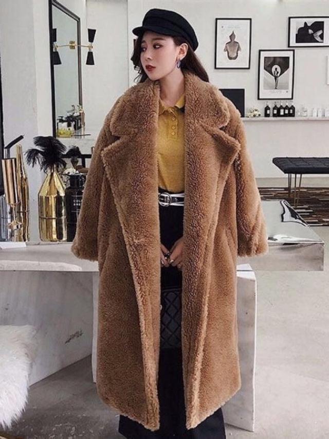イミテーション ウールロングコートあったか 暖かい l パーティー イベント お出かけ  秋冬 ファーコート ミドル ロング ゴージャス ラグジュアリ