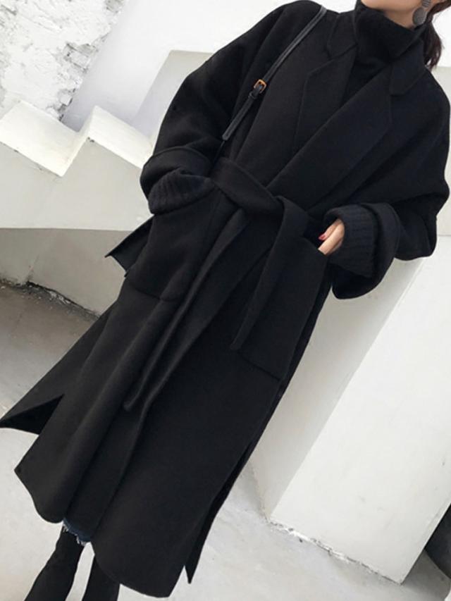 ロング コート チェスター l 人気 秋 冬  アウター サイド スリット オーバーサイズ ウール コートかわいい 大人可愛い きれいめ シンプル カ