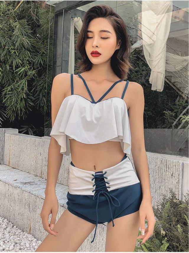 水着 レディース ビキニ タンキニ l おしゃれ バイカラー ハイウエスト