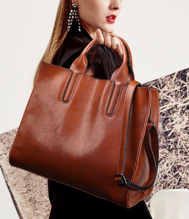 トートバッグ ショルダー2WAYスクエア 大容量A4 牛革 l 肩掛け レッド ワインレッドブラック ブラウン オールシーズン 通勤 OL 20代 3