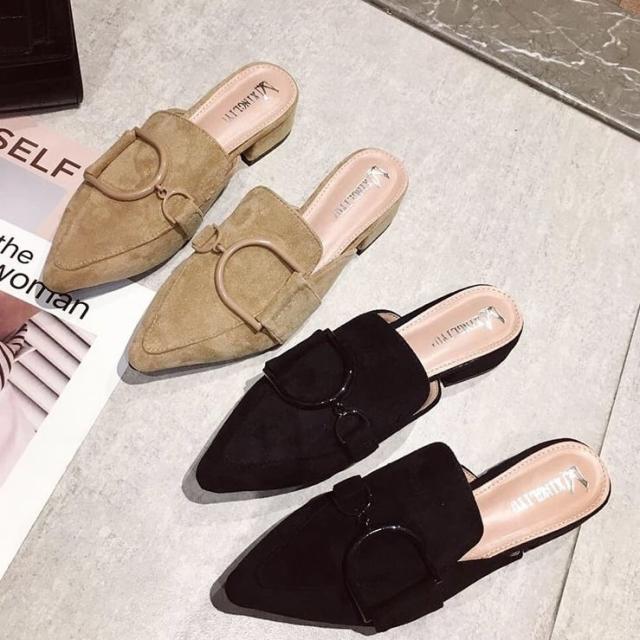 バックル 付 ポインテッドトゥ l レディースシューズ 4cmヒール ポインテッドトゥ 歩きやすい 履きやすい 大人可愛い きれいめ シンプル カジュ