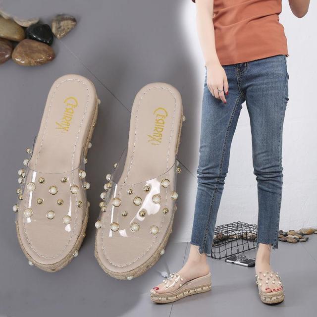 サンダル パール ビーチシューズ l 疲れにくい スクエアトゥ キラキラ 柔らかい かわいい フォーマル 美脚 20代 30代 40代 レディース 女