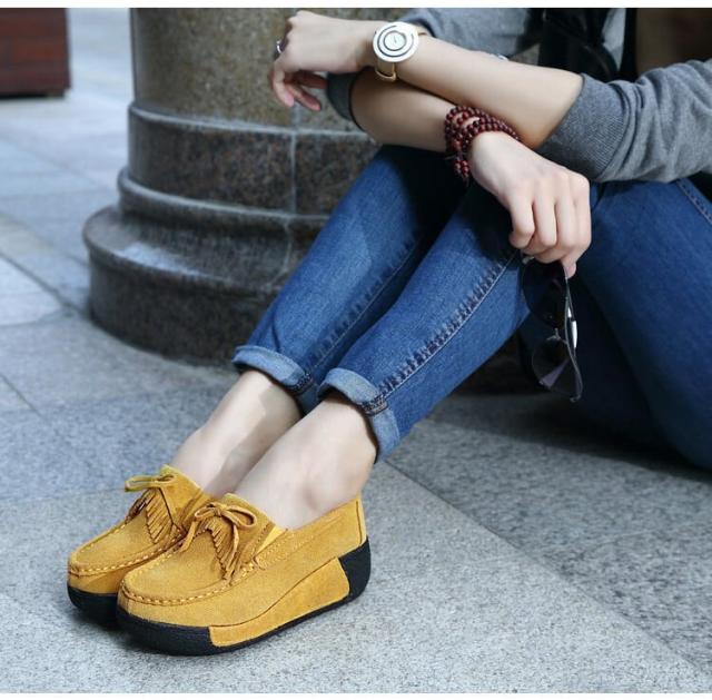 レディースシューズ タッセルシューズ プラットフォーム l 無地 リボン フリンジ ローファー 靴 履物 オールシーズン 大人可愛い 大人女子 おしゃ