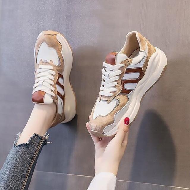 厚底スニーカー シューズ 靴 l クツ スニーカー 5cmヒール 厚底 ラウンドトゥ 歩きやすい 走れる 裏起毛 かわいい 大人可愛い シンプル カジ