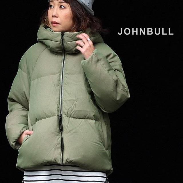 Johnbull ジョンブル ダウンジャケット レディース ダウン ジャケット アウター ハイネック 撥水 シルキー 暖かい 防寒 防風 軽い ワイド すっきり 着痩せ 落ち感 冬 ダブルジップ